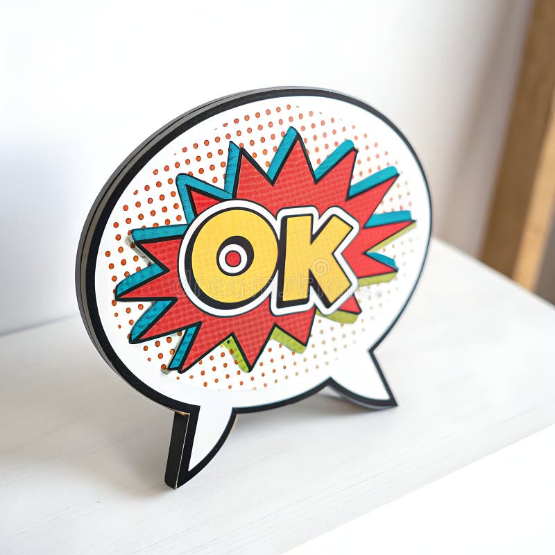 Attractive Pop Art Retro Comic Speech Bubble with OK Text Expression ...