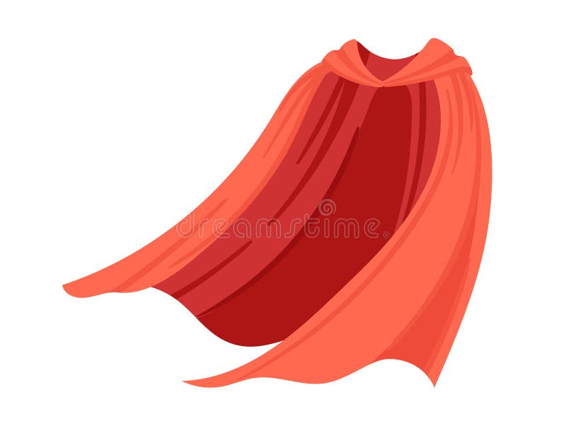 Attractive Red Cloak Flutters in the Wind, Fastened Near the Neck ...