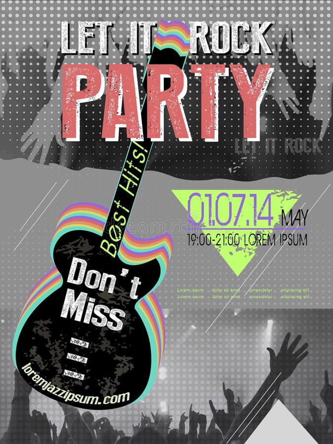 Attractive Rock Party Poster Design Stock Vector - Illustration of ...