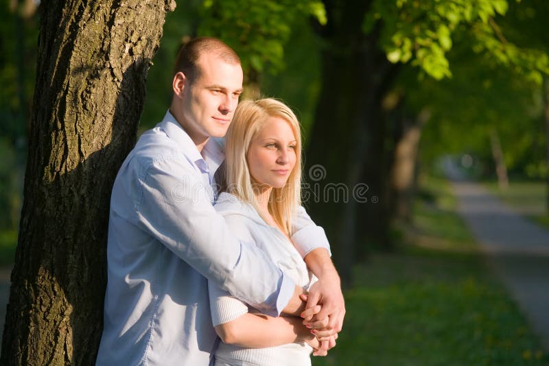 Attractive Romantic Couple in Sunset Light. Stock Image - Image of ...