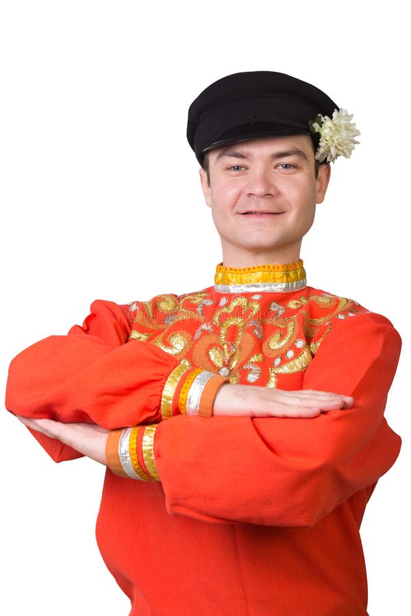 Attractive Russian Guy Dancing in Folk Costume Stock Photo - Image of ...