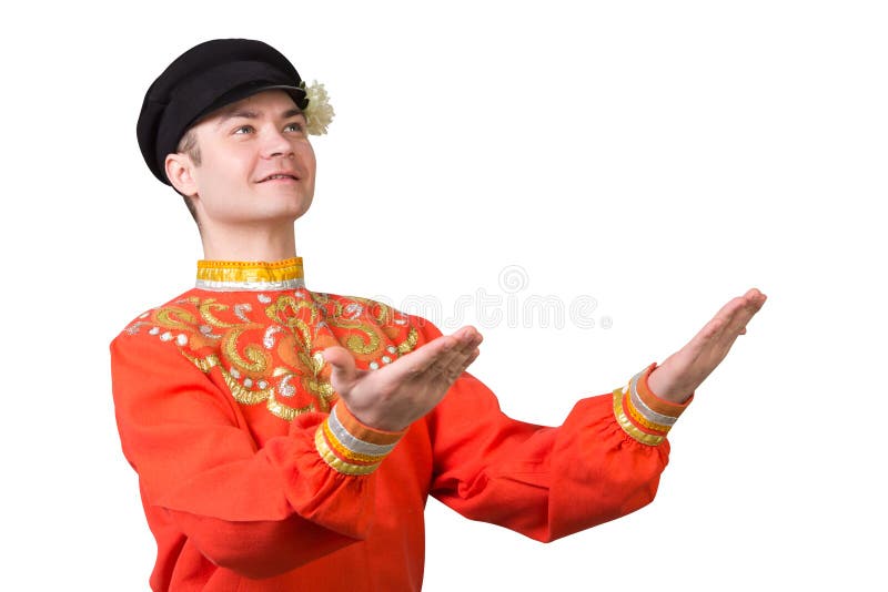 Attractive Russian Guy Dancing in Folk Costume Stock Image - Image of ...