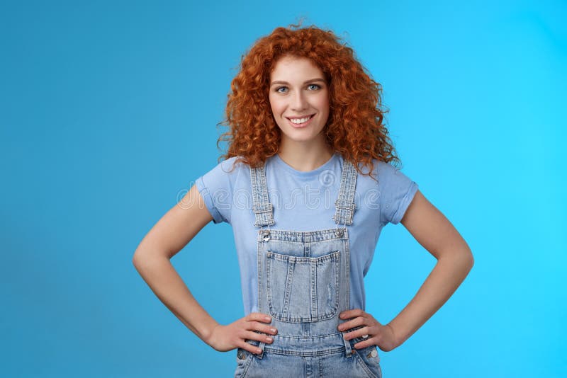 Attractive Sassy Motivated Redhead European Female Curly Haired Hold