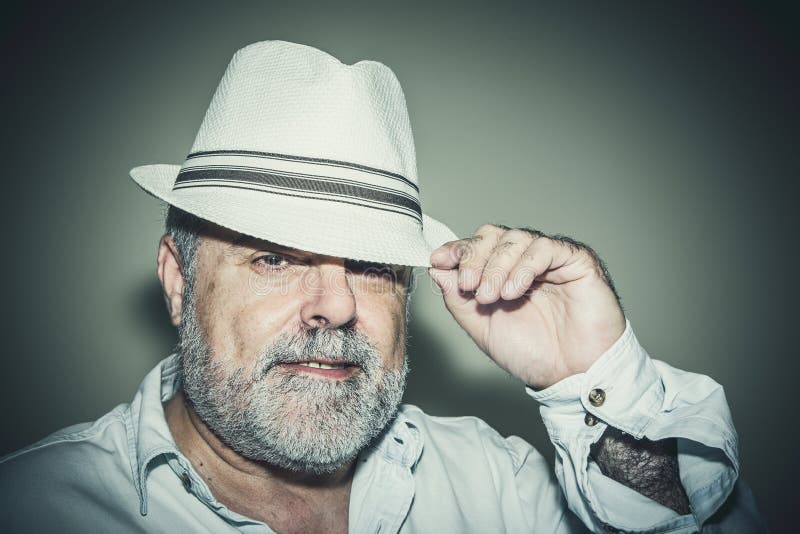 Attractive Senior with White Beard Stock Photo - Image of beard, long ...