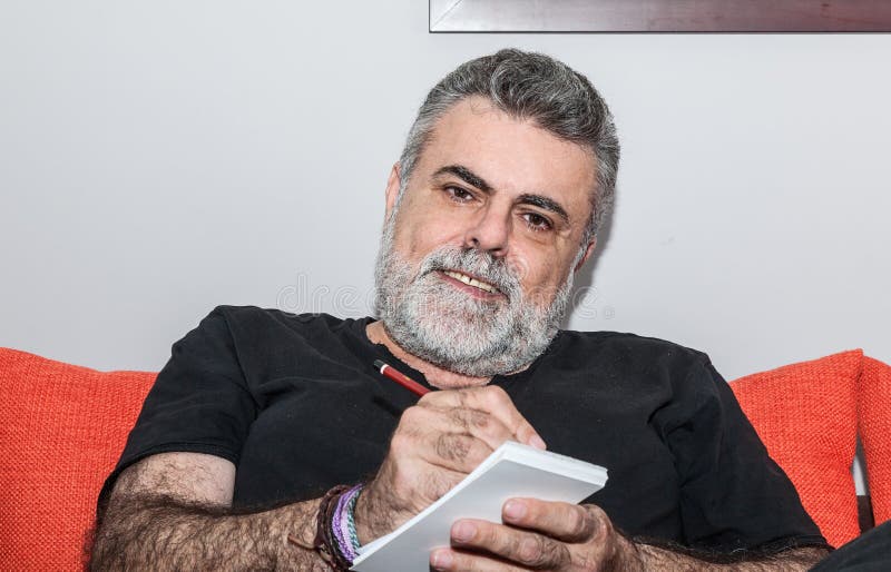 Attractive Senior with White Beard Stock Image - Image of person, hair ...