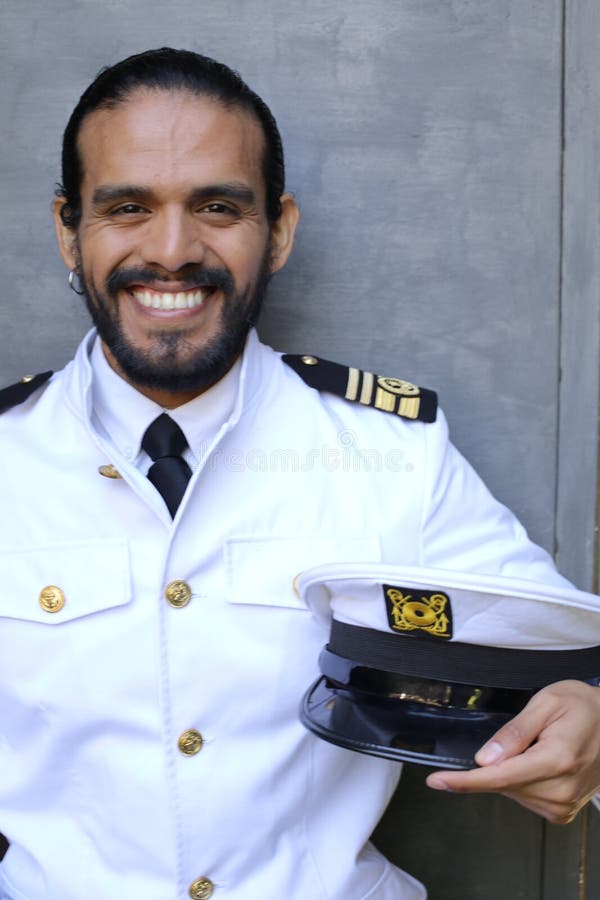 Attractive Ship Captain with Elegant Uniform Stock Photo - Image of ...