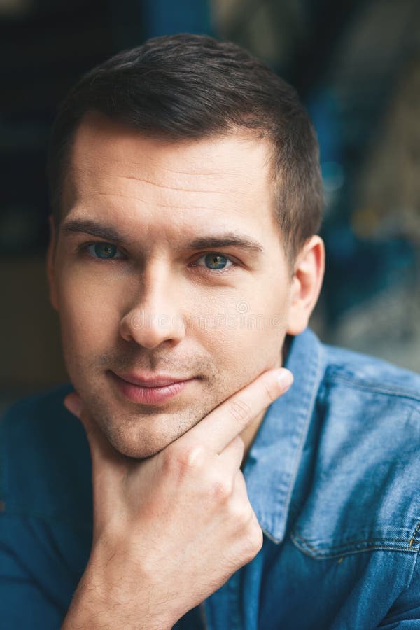 Attractive Smart Guy is Thinking about Something Stock Photo - Image of ...