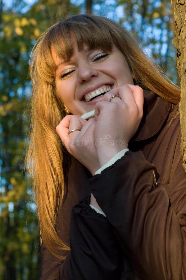 Attractive smiling girl stock photo. Image of black, attractive - 13196840