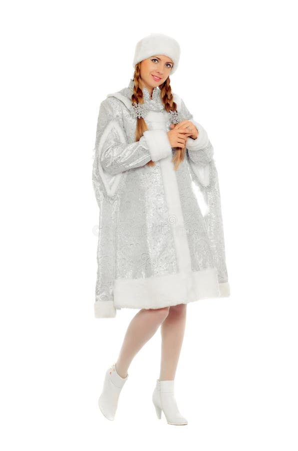 Attractive Smiling Snow Maiden Stock Image - Image of heels, female ...