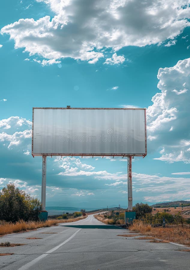 Attractive Street Billboard on the Road with Clouds. Stock Image ...