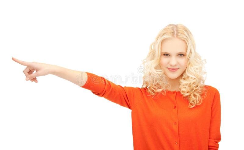 Attractive Student Pointing Her Finger Stock Image - Image of accusing ...