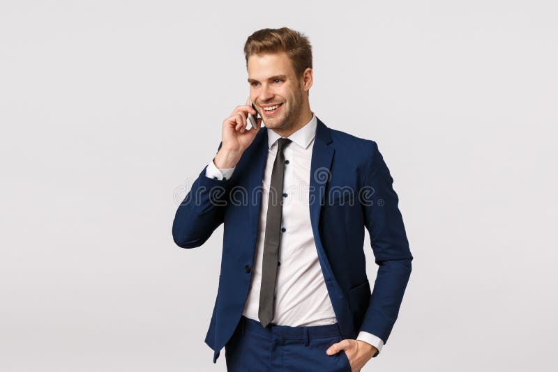 Attractive Successful And Wealthy Young Caucasian Businessman In Suit
