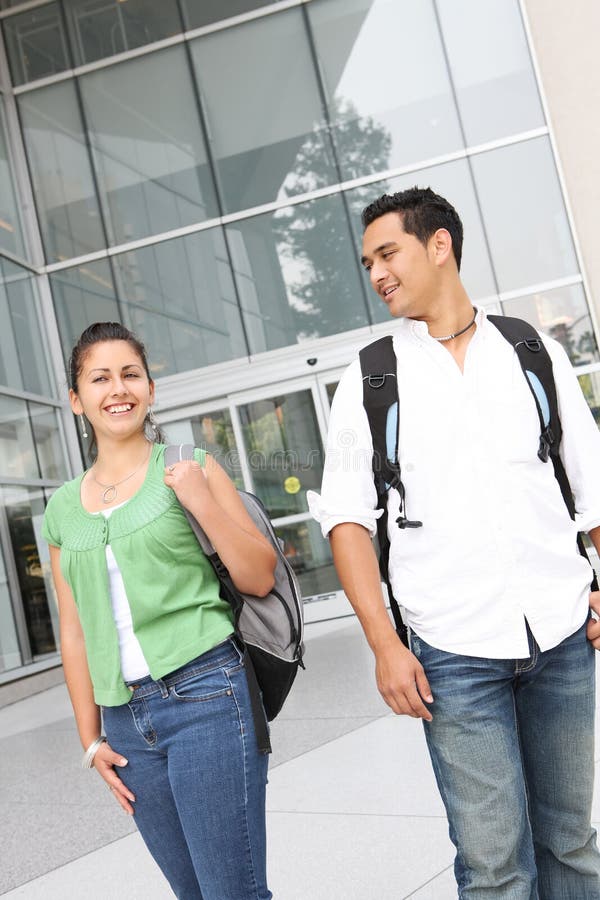 Attractive Teenage Students at College Stock Photo - Image of cute ...