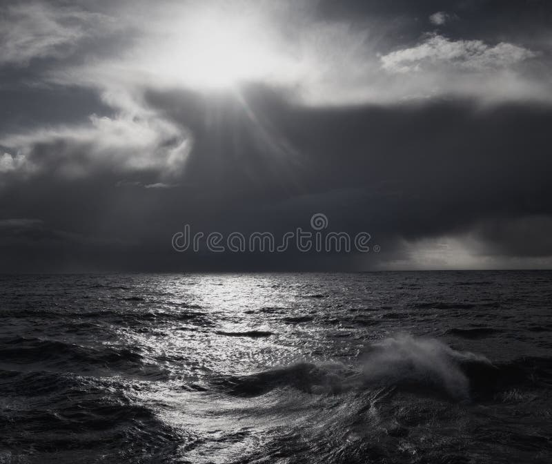 Attractive View of a Wavy Ocean in the Evening Stock Photo - Image of ...