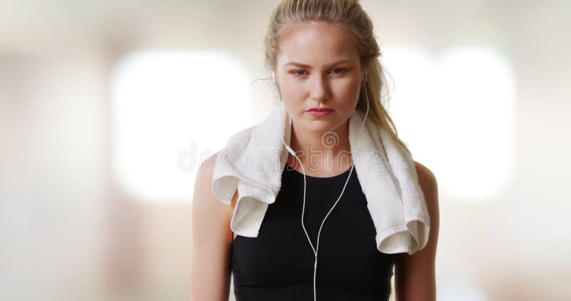 Attractive White Girl Doing the Standing Workout Stock Video - Video of ...