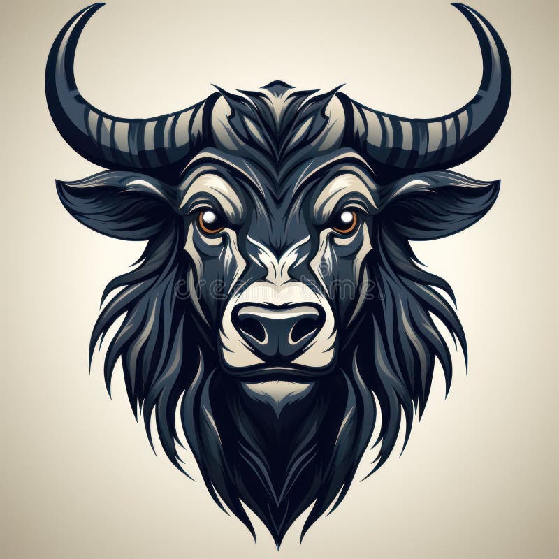 Attractive Wildebeest Logo Design AI Generated Stock Illustration ...