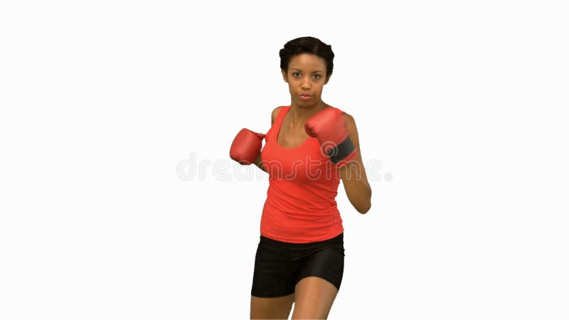 Woman Boxing Outdoors Vertical Video Stock Footage - Video of ...