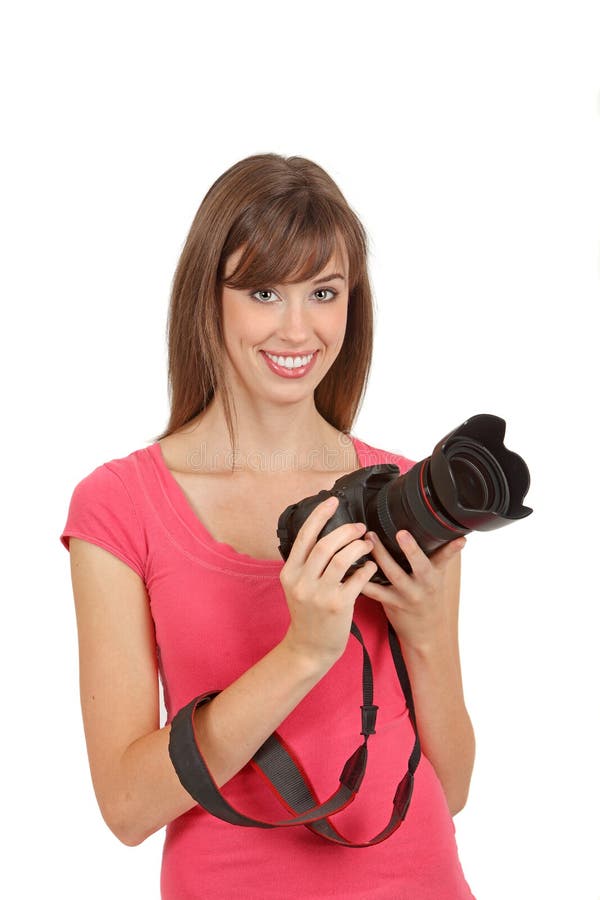 Girl photographer stock image. Image of camera, happiness - 2580241