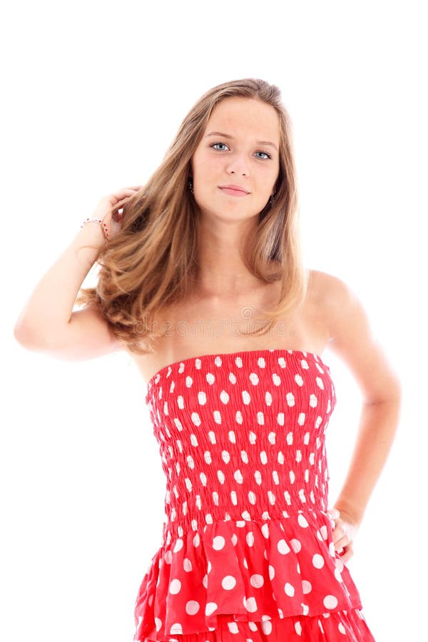 Attractive Woman in Colourful Sundress Stock Image - Image of school ...