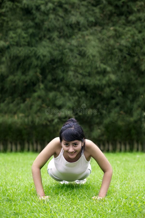 Attractive Woman Exercising Outdoor Stock Photo - Image of fitness ...