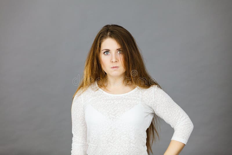 Attractive Woman Having Angry Frustrated Face Expression Stock Image ...
