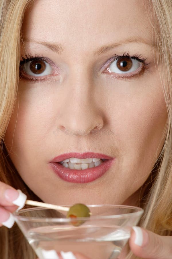 Attractive Woman Having a Martini Stock Image - Image of accessory ...