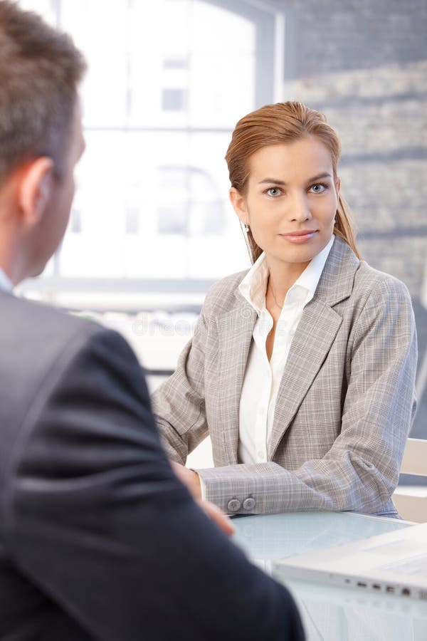 Beautiful Woman Being Interviewed Job Stock Photos - Free & Royalty ...