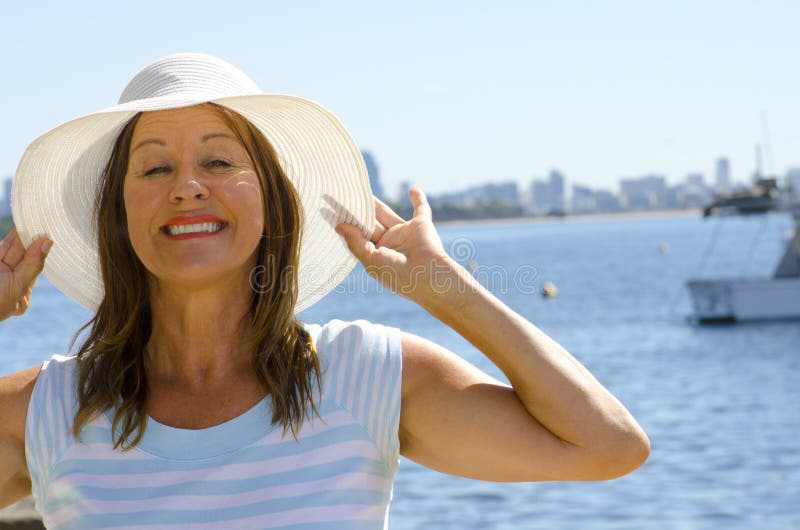 Attractive Woman Australian Flag at Ocean Beach Stock Image - Image of ...