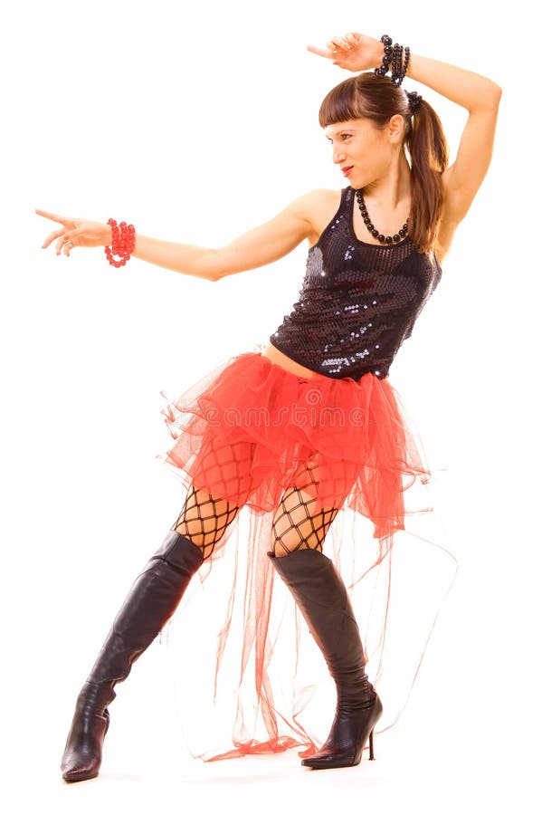 Attractive Woman Pointing in Dance Stock Photo - Image of attractive ...