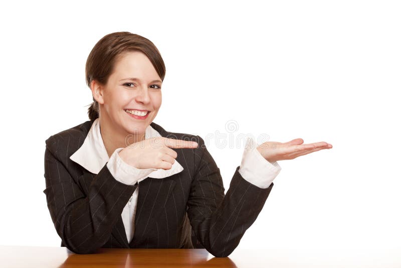 Woman pointing laughing stock photo. Image of business - 10809030