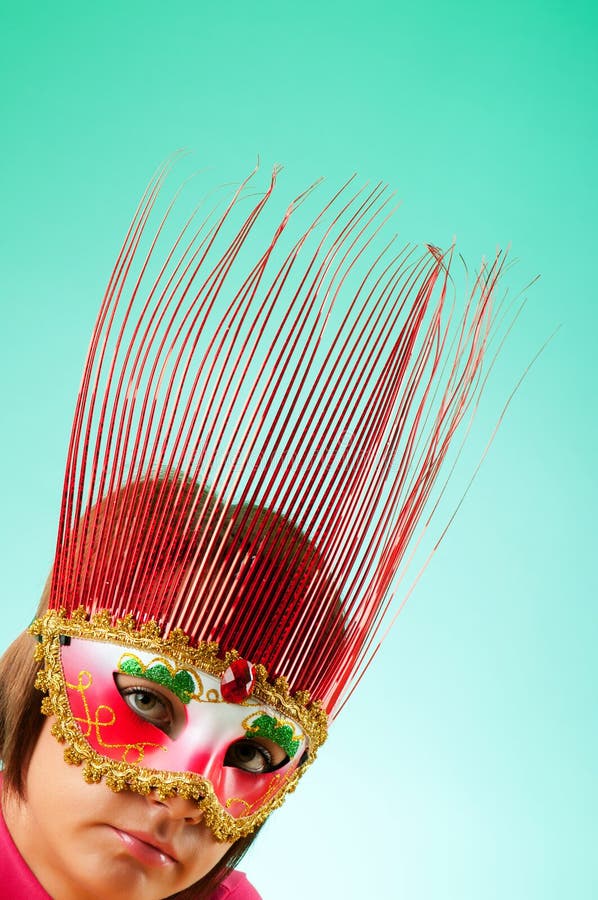 Attractive Woman Posing in the Mask Stock Image - Image of luxury, lips ...