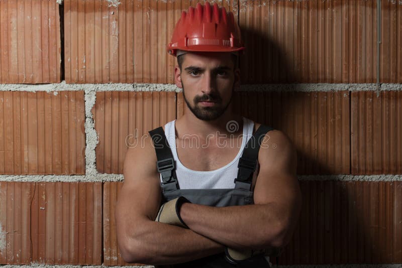 Attractive Worker on a Construction Site Stock Image - Image of ...