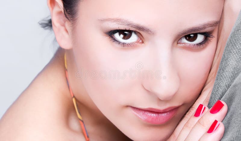 Attractive Young Brunette Model Posing Stock Photo - Image of glamour ...