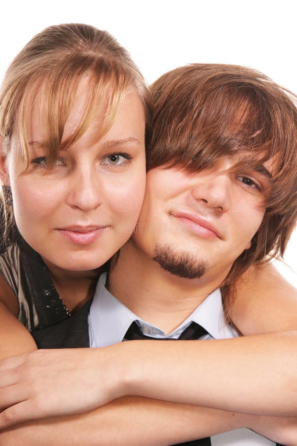 Attractive Young Couple Close-up Stock Photo - Image of happy, cheerful ...