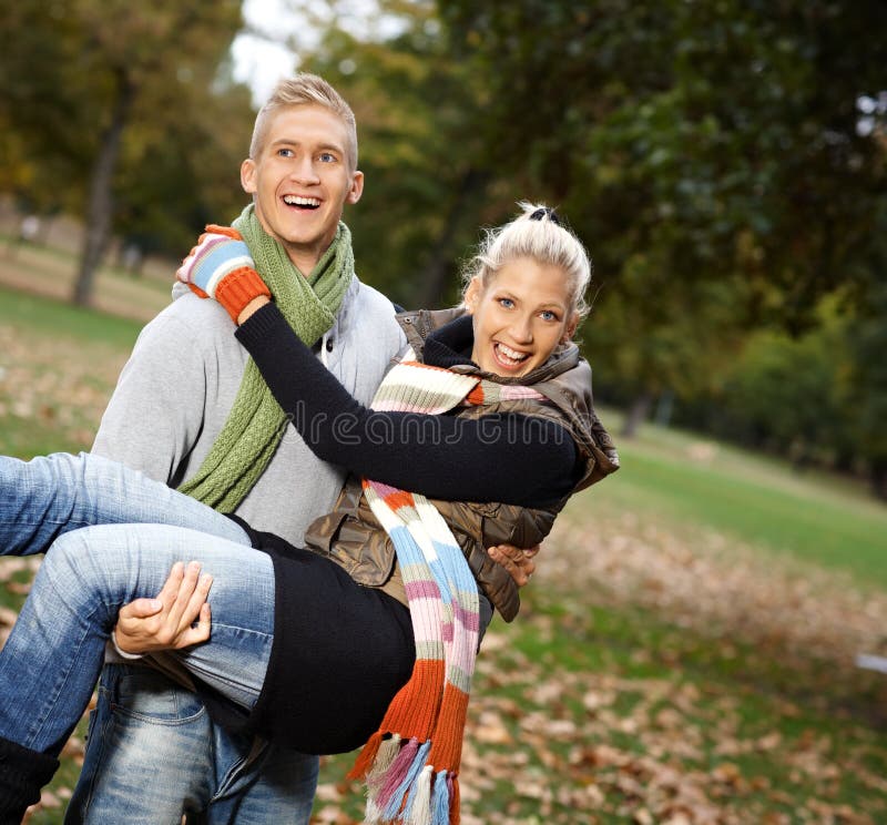 Attractive Young Couple Having Fun Outdoors Stock Image - Image of ...