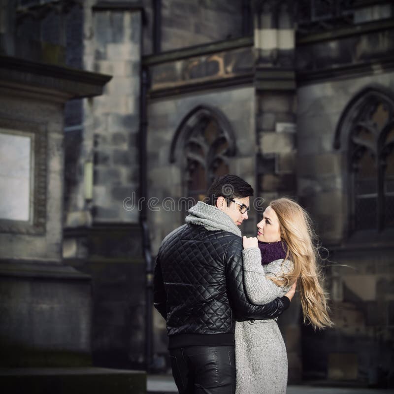 Attractive Young Couple in Love Stock Image - Image of boyfriend, black ...