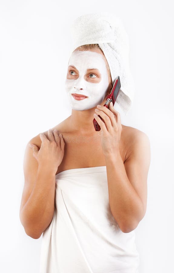 Attractive Young Girl with Face Mask Stock Image - Image of closeup ...