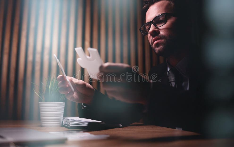 Attractive Young Guy is Solving a Problem Stock Photo - Image of ...
