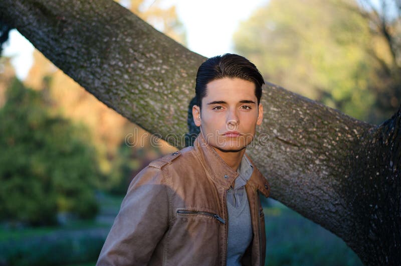 Attractive Young Male Model in Fall (autumn) Stock Image - Image of ...
