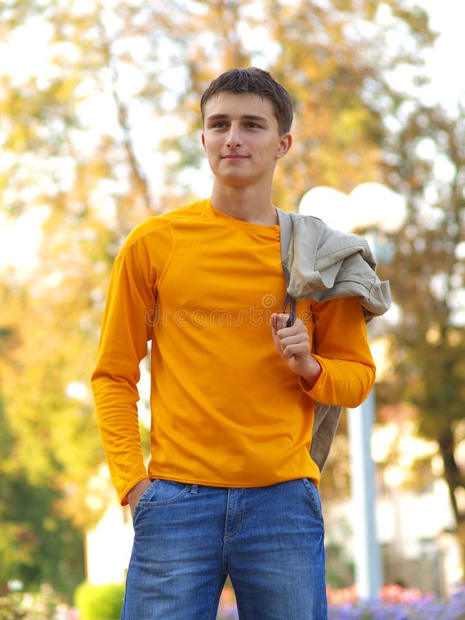 Attractive Young Man with Jacket in Hands Stock Image - Image of jacket ...