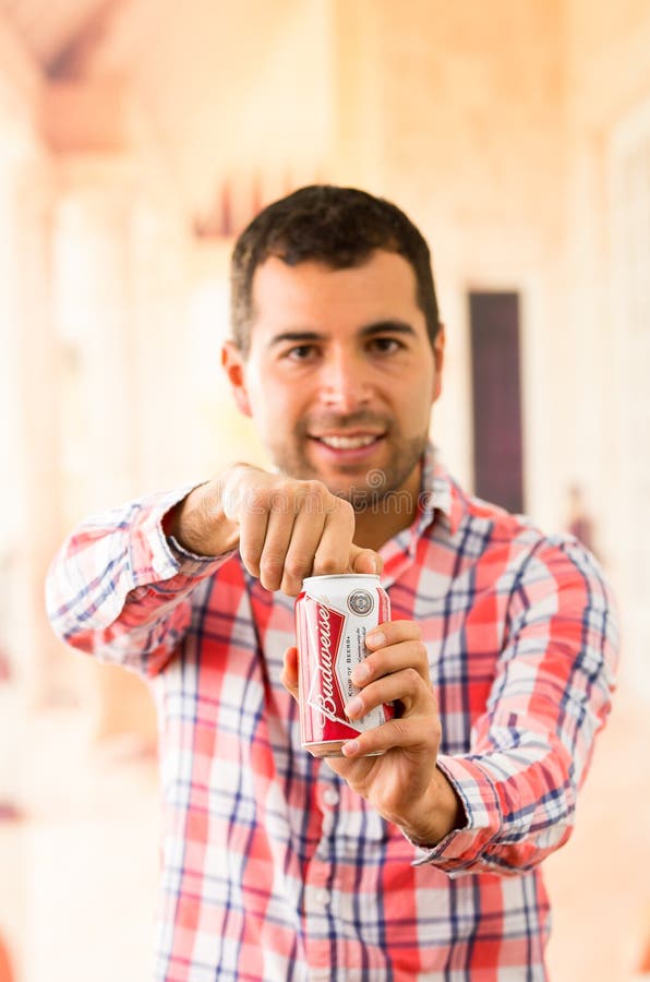 Attractive Young Man Smiling Opening a Coca Cola Editorial Stock Image ...