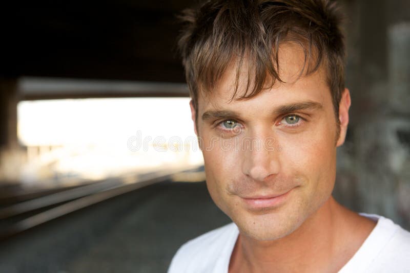 Attractive Young Man with a Smirk Stock Image - Image of good, male ...