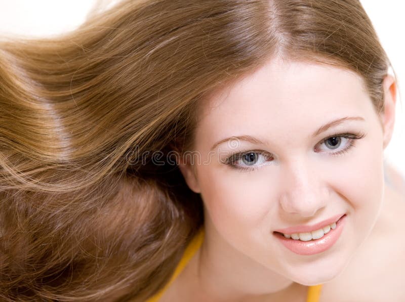 Attractive Young Model with Long Hair Stock Photo - Image of looking ...