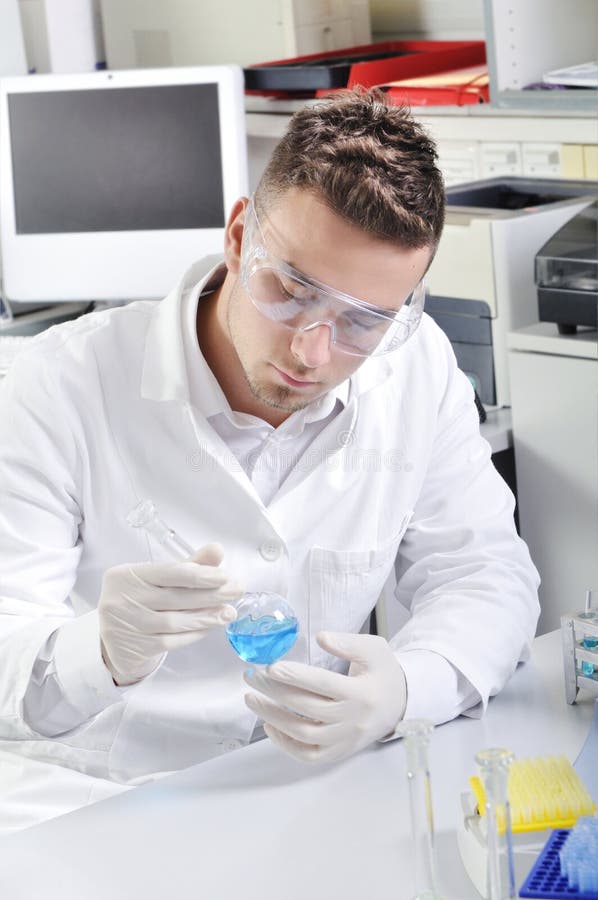 Attractive Young PhD Student Scientist in Laboratory Stock Photo ...