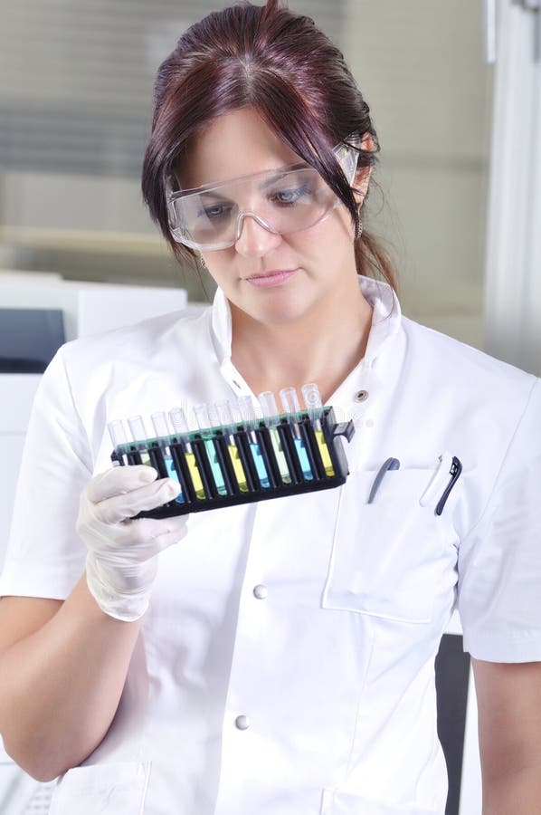 Attractive Young PhD Student Scientist in Laboratory Stock Image ...