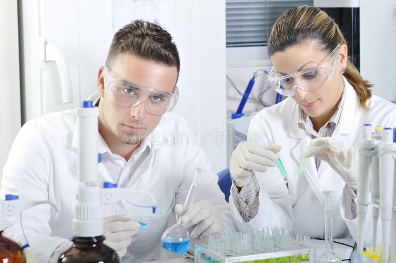Attractive Young PhD Students Scientists in the Laboratory Stock Photo ...
