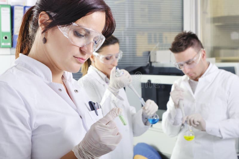 Attractive Young PhD Students Scientists in the Laboratory Stock Image ...