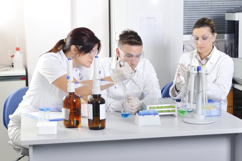 Attractive Young PhD Students Scientists in the Laboratory Stock Image ...