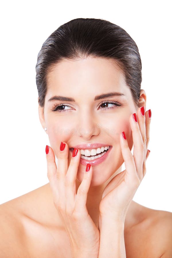 Attractive Young Smiling Model with Bright Make-up Stock Photo - Image ...