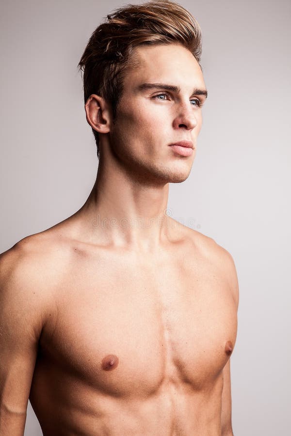 Attractive Young Undressed Man Model. Stock Photo - Image of beautiful ...
